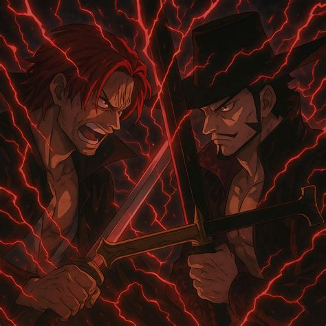 Shanks Vs Mihawk In 2025 Pirates Illustration Battle Tops One Piece