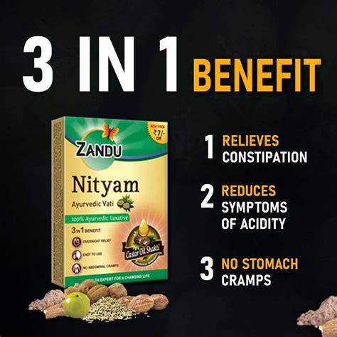Buy Zandu Nityam Ayurvedic Tablets for Constipation Relief