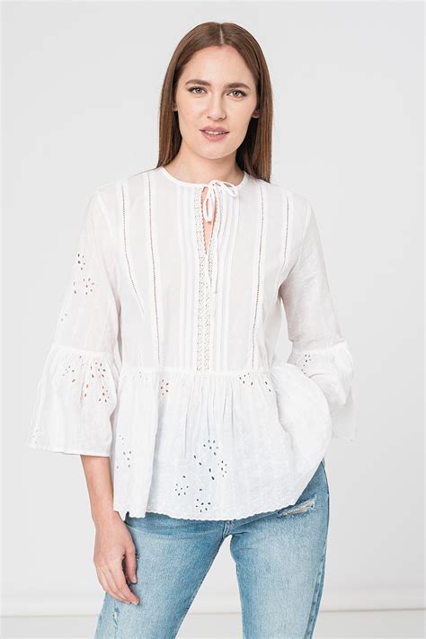 Esprit, Туника с разкроени ръкави, Бял, L - eMAG.bg