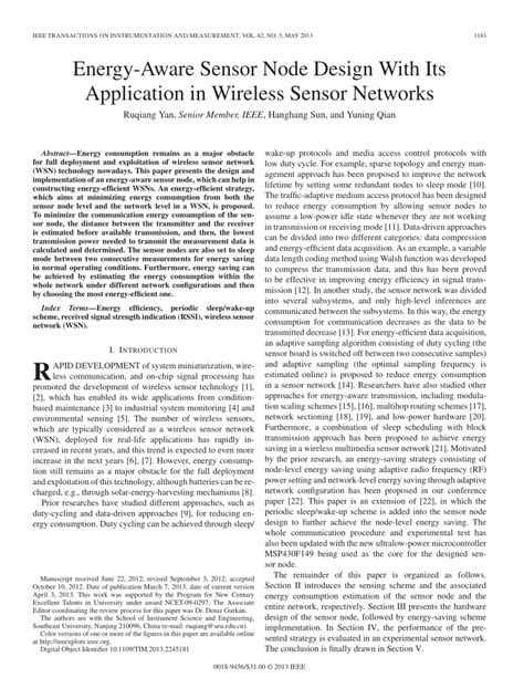 Pdf Energy Aware Sensor Node Design With Its Application In Wireless Sensor Networks