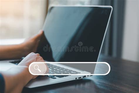 Search Engine Optimization SEO Data Searching Technology Business Hands Typing On Laptop