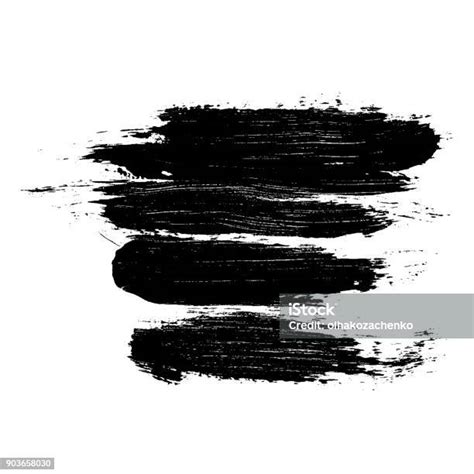 벡터 그레인 아크릴 브러쉬 스트로크입니다 흰색 바탕에 검은색 라인입니다 손으로 그린 디자인 요소 잉크 그리기입니다 0명에 대한 스톡 벡터 아트 및 기타 이미지 Istock