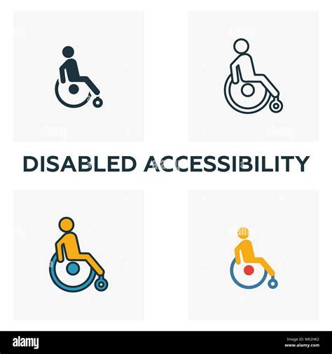 Disabled Accessibility Outline Icon Thin Style Design From City Elements Icons Collection