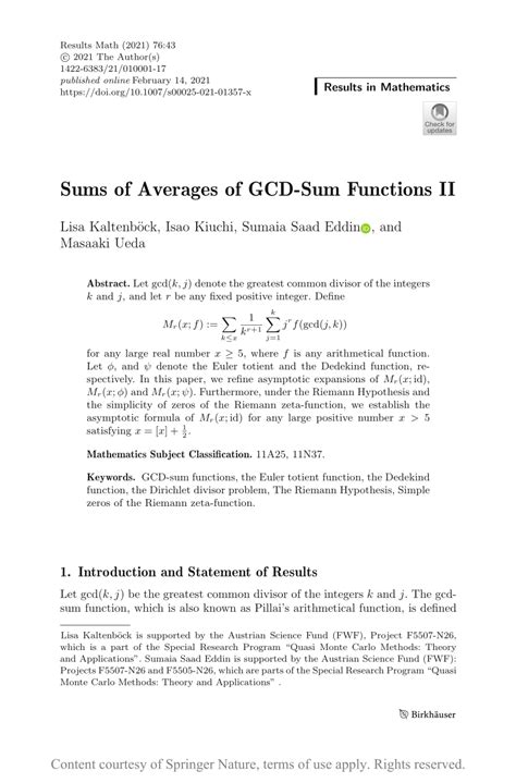 PDF Sums Of Averages Of GCD Sum Functions II