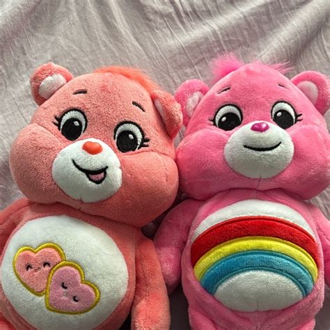 Care Bears Toys Care Bears Plush Duo Peach And Hot Pink Poshmark