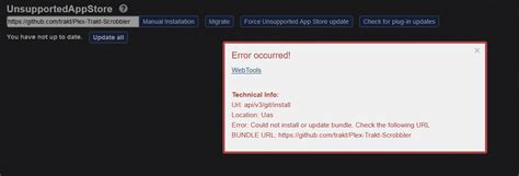 unable to install plugins · issue 549 · ukdtom webtools bundle · github