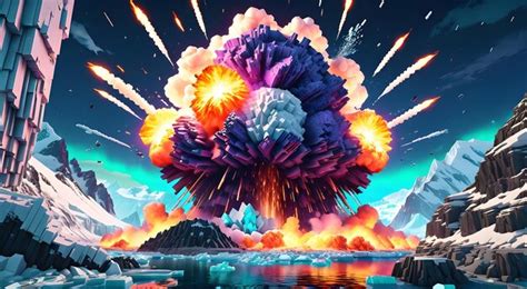 Premium Photo Nuke Explosive In Antarctica Grand Exploding Minecraft