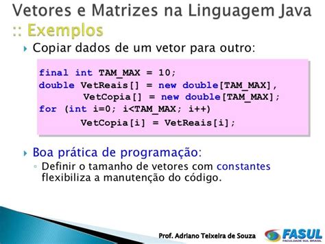 Estrutura De Dados Em Java Variáveis Compostas Vetores E Matrizes