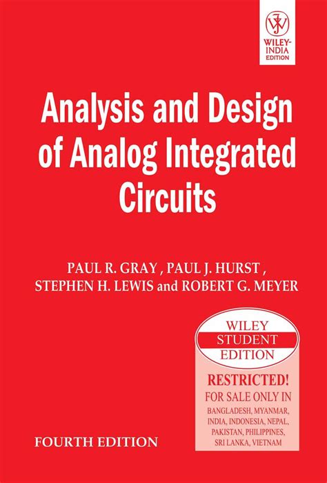 Analysis And Design Of Analog Integrated Circuits Paul R Gray