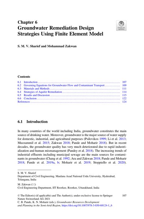 Pdf Groundwater Remediation Design Strategies Using Finite Element Model