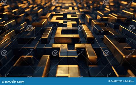 Abstract Brain Pathways Geometric Puzzles Representing Cognitive