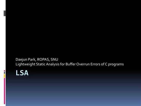 Ppt Lsa Powerpoint Presentation Free Download Id4026700