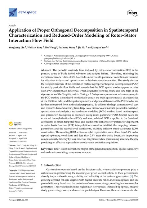 Pdf Application Of Proper Orthogonal Decomposition In Spatiotemporal