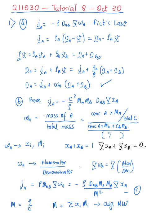 Tutorial Oct Introduction To Transport Phenomena Studocu