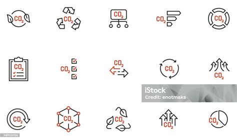 환경 오염 증가와 관련된 선형 아이콘의 벡터 집합입니다 이산화탄소의 수준과 측정 모노 라인 픽토그램과 인포그래픽 디자인 요소 0명에 대한 스톡 벡터 아트 및 기타 이미지