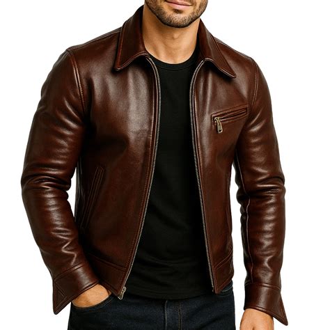 Bindu Winter 100 Pure Original Leather Jacket For Men Brown Fashion W