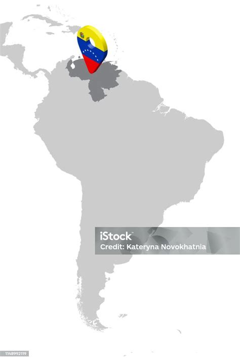 지도 남아메리카에서 베네수엘라 위치 지도 3d 베네수엘라 플래그 맵 마커 위치 핀 베네수엘라의 고품질 지도 벡터 일러스트 레이 션 Eps10 0명에 대한 스톡 벡터 아트 및