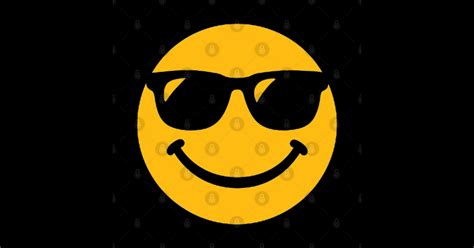 Smiling Cool Emoji With Sunglasses Emoji Sticker Teepublic