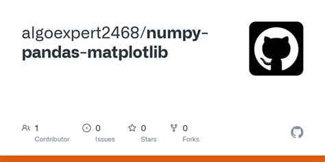 GitHub Algoexpert Numpy Pandas Matplotlib