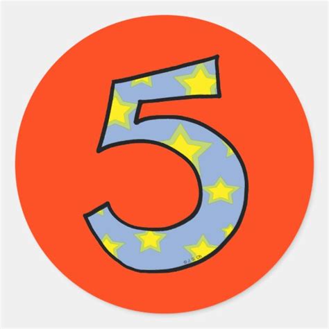 Number 5 Stickers Zazzle