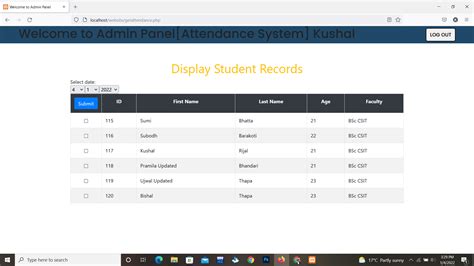 GitHub Kushalrijal Attendance System