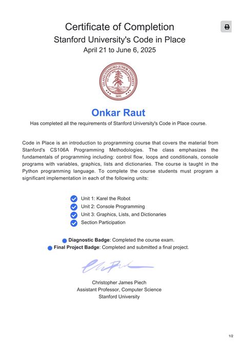 Codeinplace Mycodingjourney Stanforduniversity Pythonlearning Fromzerotocode Cs106a