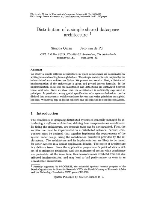 Pdf Distribution Of A Simple Shared Dataspace Architecture