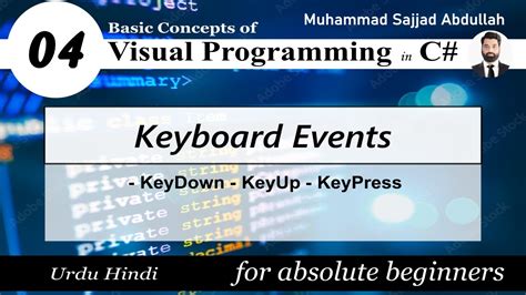 Keyboard Events In C Intro Visual Programming YouTube
