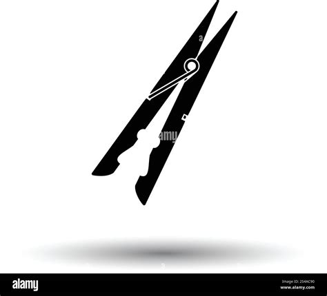 Cloth peg icon. White background with shadow design. Vector ...