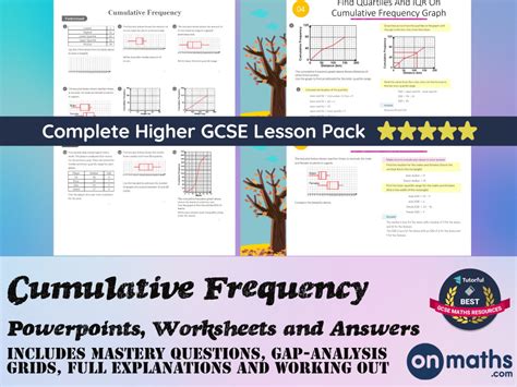 Cumulative Frequency Powerpoint Worksheets Answers Higher Gcse