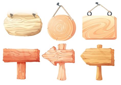 색 에 고립 된 나무 표지판 무료 벡터
