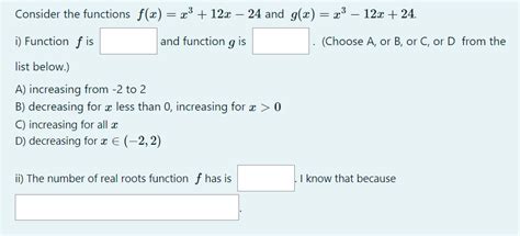 Solved Consider The Functions F X X3 12x−24 And