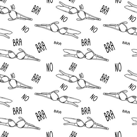 World No Bra Day Vector Illustration October 13 Line Art 11469807