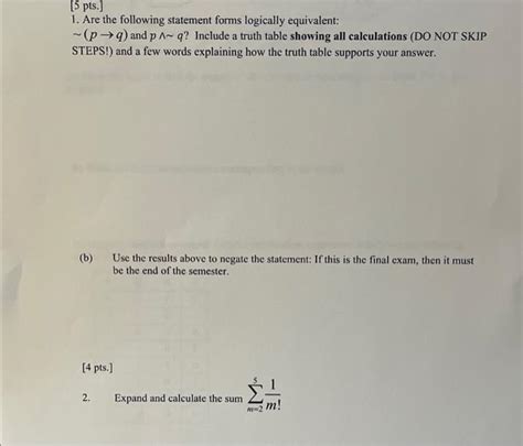 Solved Are The Following Statement Forms Logically Chegg