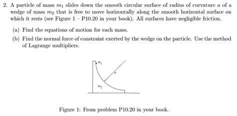 solved 2 a particle of mass m1 slides down the smooth circular