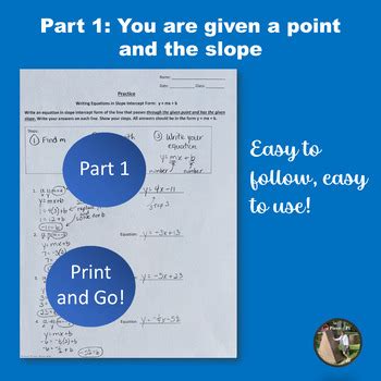 Writing Equations Of Lines Slope Intercept Form Guided Notes Using Points