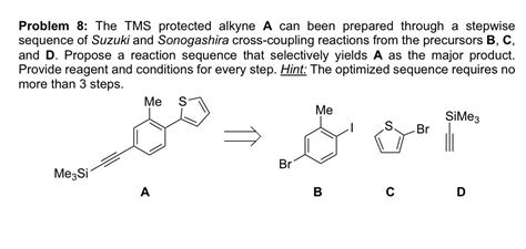 the tms protected alkyne a can been prepared through