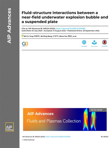 Pdf Fluid Structure Interactions Between A Near Field Underwater Explosion Bubble And A