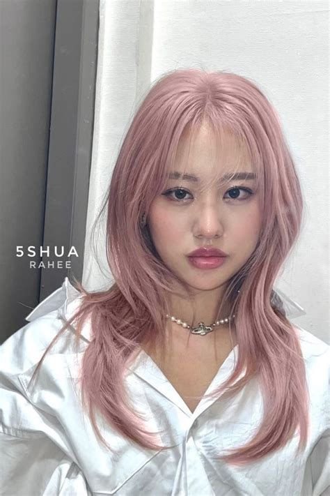 애쉬핑크 Ash Pink Pink Ash Hair Hair Colors For Brown Skin Brown And Pink Hair Dusty Pink Hair
