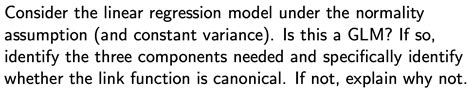 Solved Consider The Linear Regression Model Under The Chegg