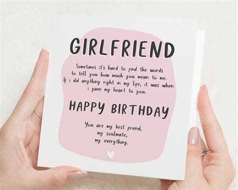 Girlfriend Birthday Card Birthday Card Girlfriend Birthday Card For