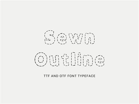 Sewn Outline Font OTF TTF Cricut Or Silhouette Instant Etsy