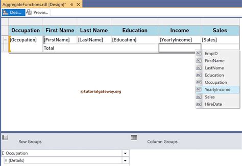 SSRS Sum Function