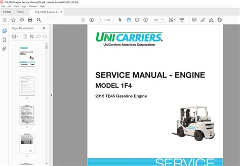 Unicarriers 1f4 Tb45 Gasoline Engine Service Manual Sm5uc Tb45e Pdf
