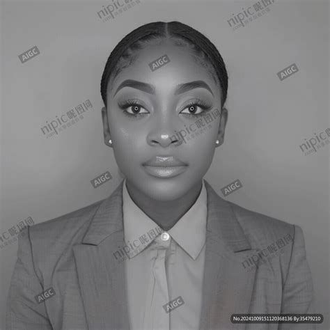 Ai创作图创意广告美容 照片级逼真的化身 棚拍轮廓光亮边 寸照高清素材 数字肖像插画 黑人拥有的企业 质感合成风 写实人物插画 特立尼达和多巴哥女性 粉底 女生证件照正装 个人形象照 形象照