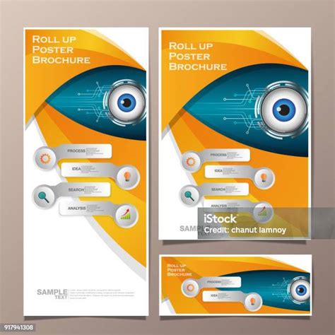 롤업 하 고 포스터 사업 브로셔 전단지 배너 디자인 세로 서식 파일 벡터 커버 프레 젠 테이 션 추상적인 기하학적 배경 X배너와 깃발 배너 현대 간행물 광고에 대한 스톡