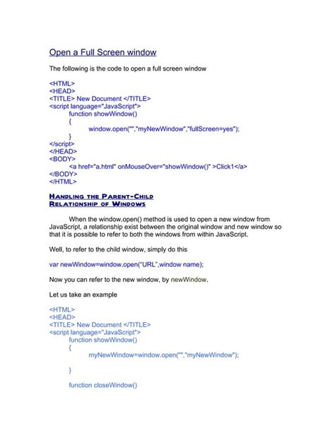 Java Script Frame Window Pdf