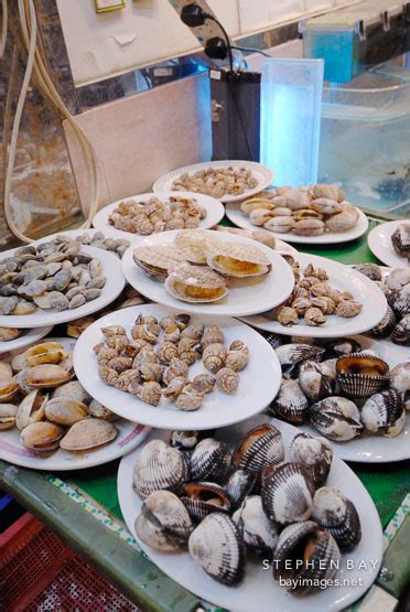 Photo Plates Of Assorted Shellfish Kowloon Hong Kong China