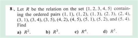 Solved Let R Be The Relation On The Set Chegg