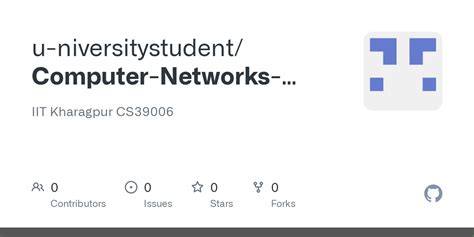GitHub U Niversitystudent Computer Networks Lab IIT Kharagpur CS